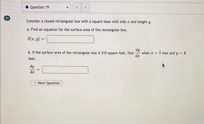 Solved Consider a closed rectangular box with a square base | Chegg.com