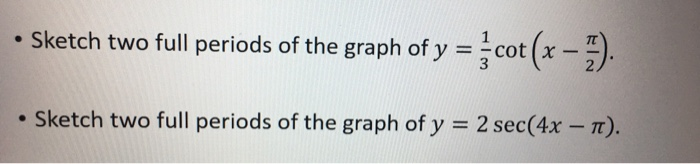Solved • Sketch two full periods of the graph o • Sketch two | Chegg.com
