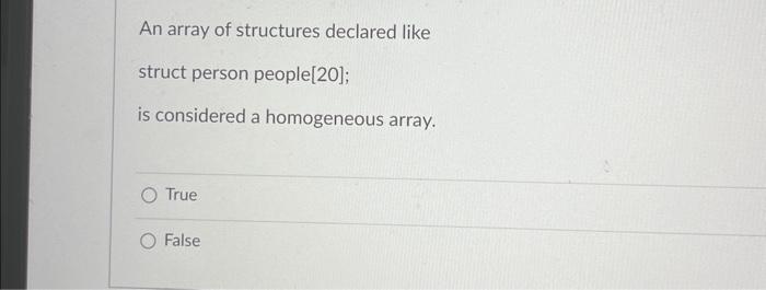 Solved An array of structures declared like struct person | Chegg.com