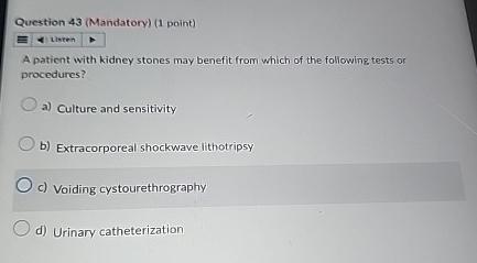 Solved Question 43 (Mandatory) (1 ﻿point)tiventA patient | Chegg.com
