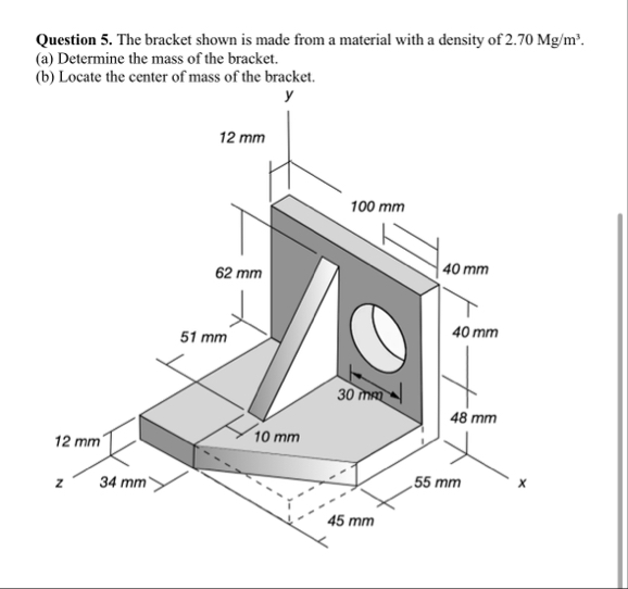 Solved Question 5. ﻿The bracket shown is made from a | Chegg.com