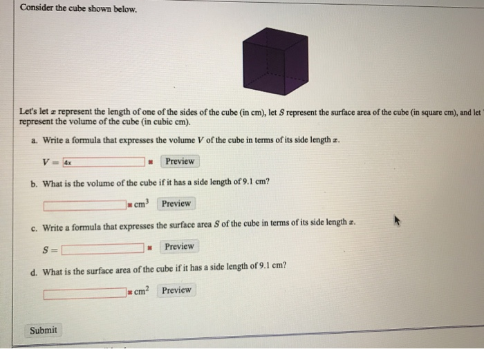 Solved Consider the cube shown below. Let's lete represent | Chegg.com