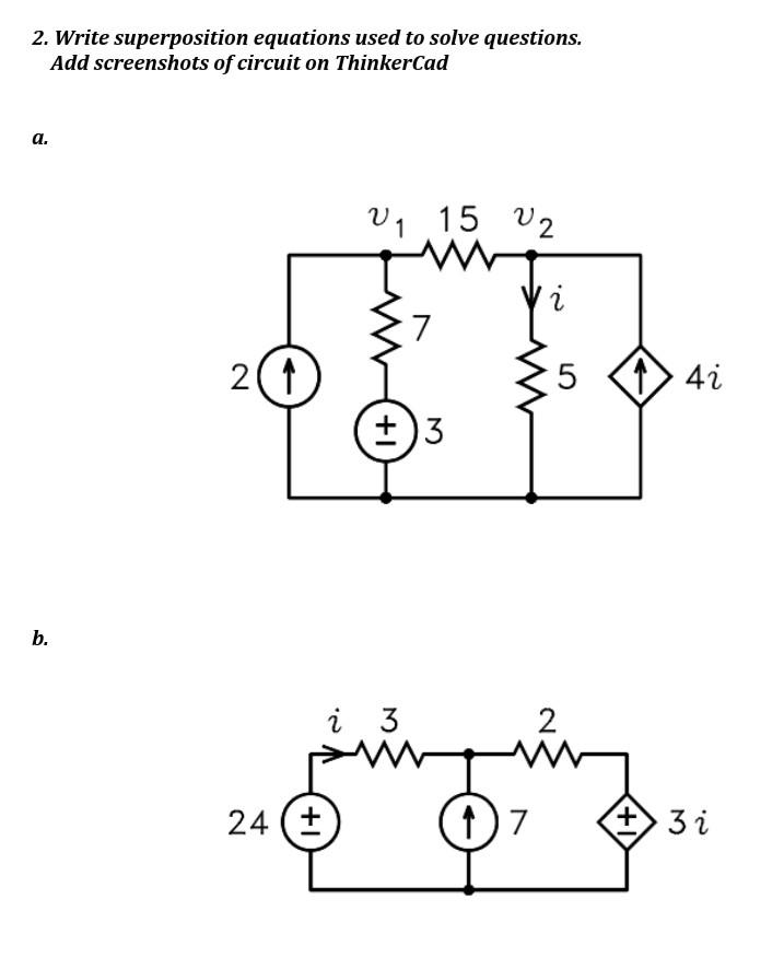 Solved 2. Write superposition equations used to solve | Chegg.com