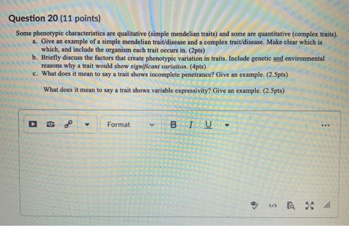 Solved Question 20 (11 points) Some phenotypic | Chegg.com