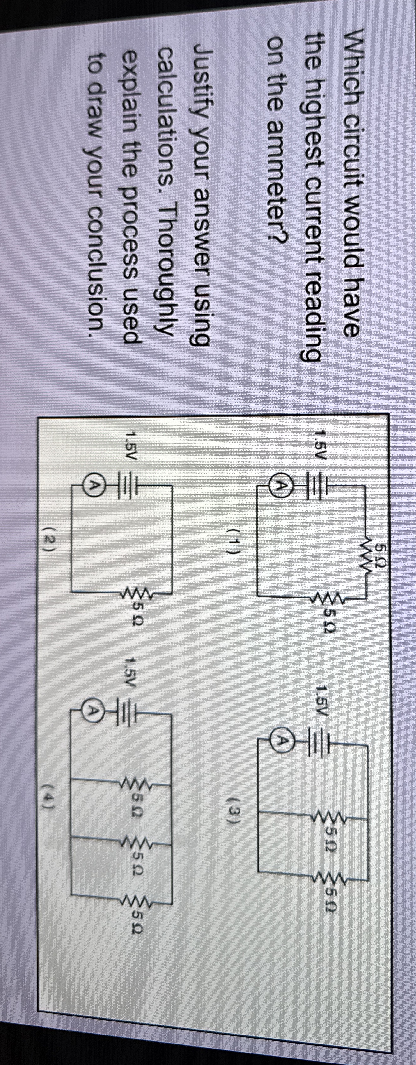 Solved Which circuit would have the highest current reading | Chegg.com