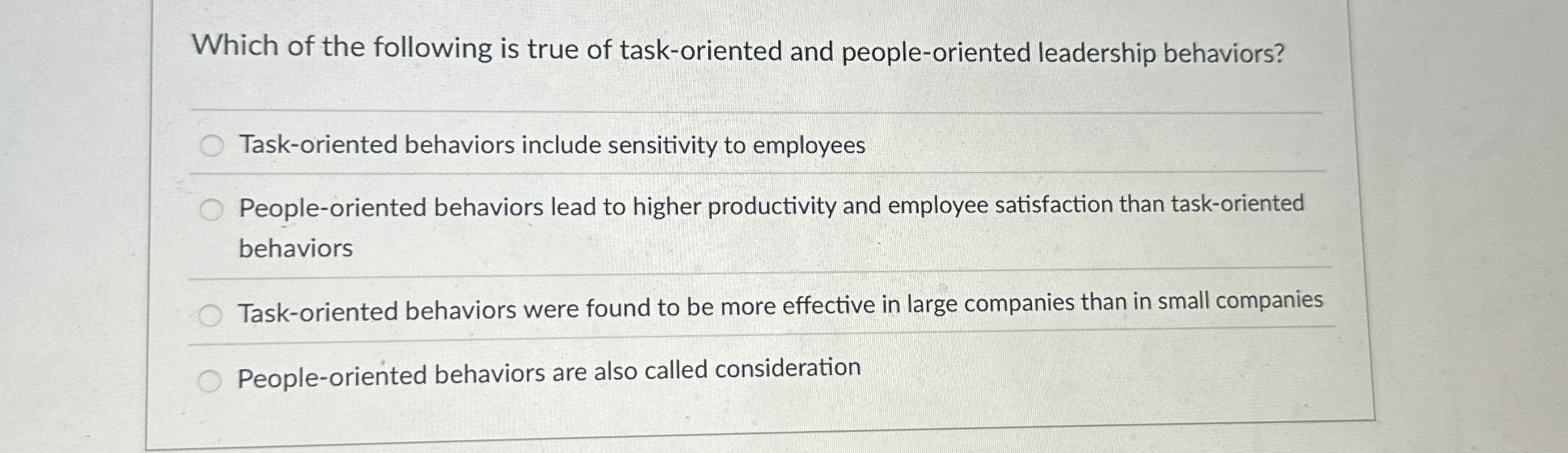 Solved Which of the following is true of task-oriented and | Chegg.com