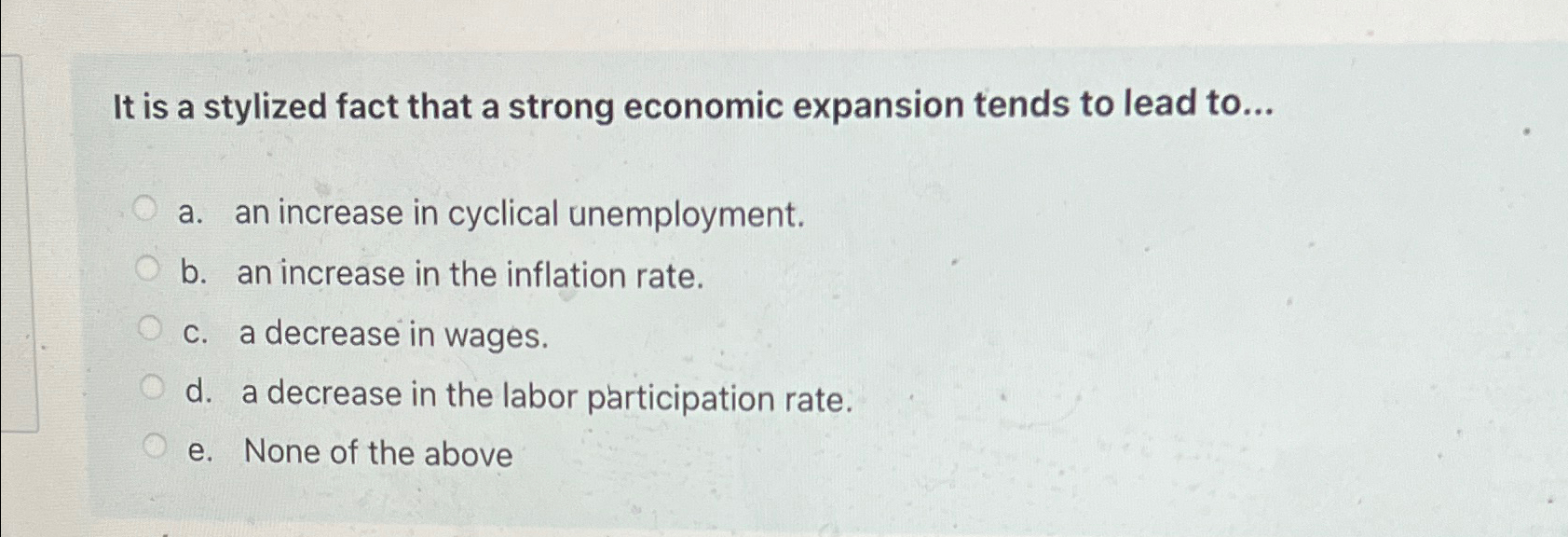 Solved It is a stylized fact that a strong economic | Chegg.com