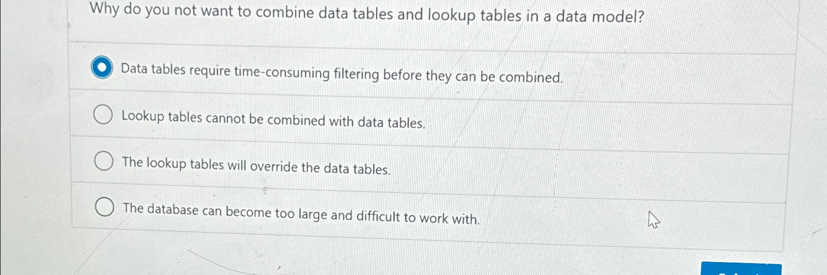 Solved Why do you not want to combine data tables and lookup | Chegg.com