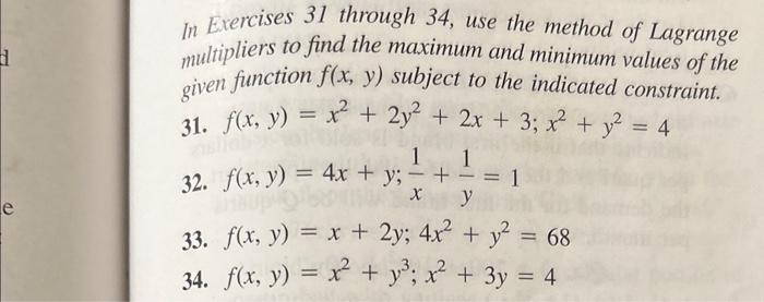 Solved In Exercises 31 through 34, use the method of | Chegg.com