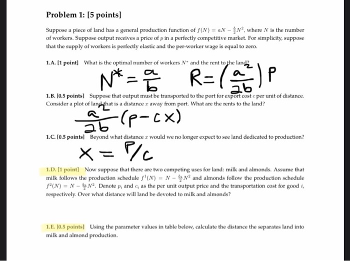 only need help on 1c and 1d. i have the answers for | Chegg.com