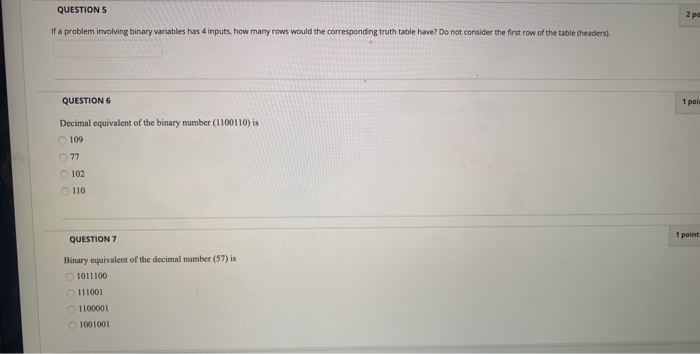 Solved QUESTIONS 2 pa If a problem involving binary | Chegg.com