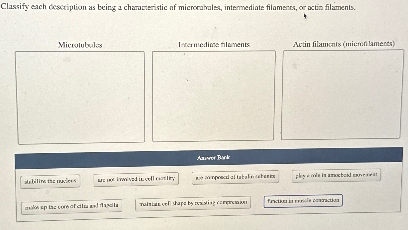 Classify each description as being a characteristic | Chegg.com