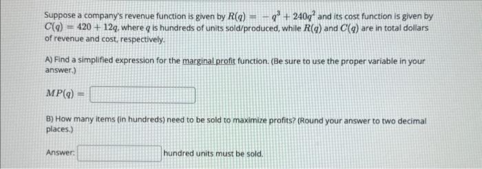 Solved For the given cost function C(x)=67600+700x+x2 find: | Chegg.com