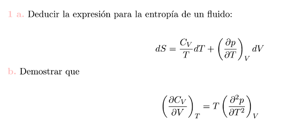 Solved 1 ﻿a. ﻿Deducir la expresión para la entropía de un | Chegg.com