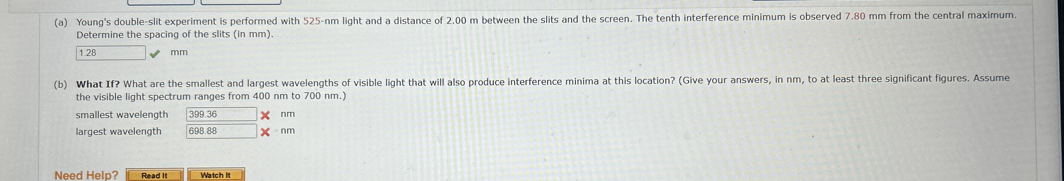 Solved Determine the spacing of the slits (in mm).1 q, ﻿mm | Chegg.com