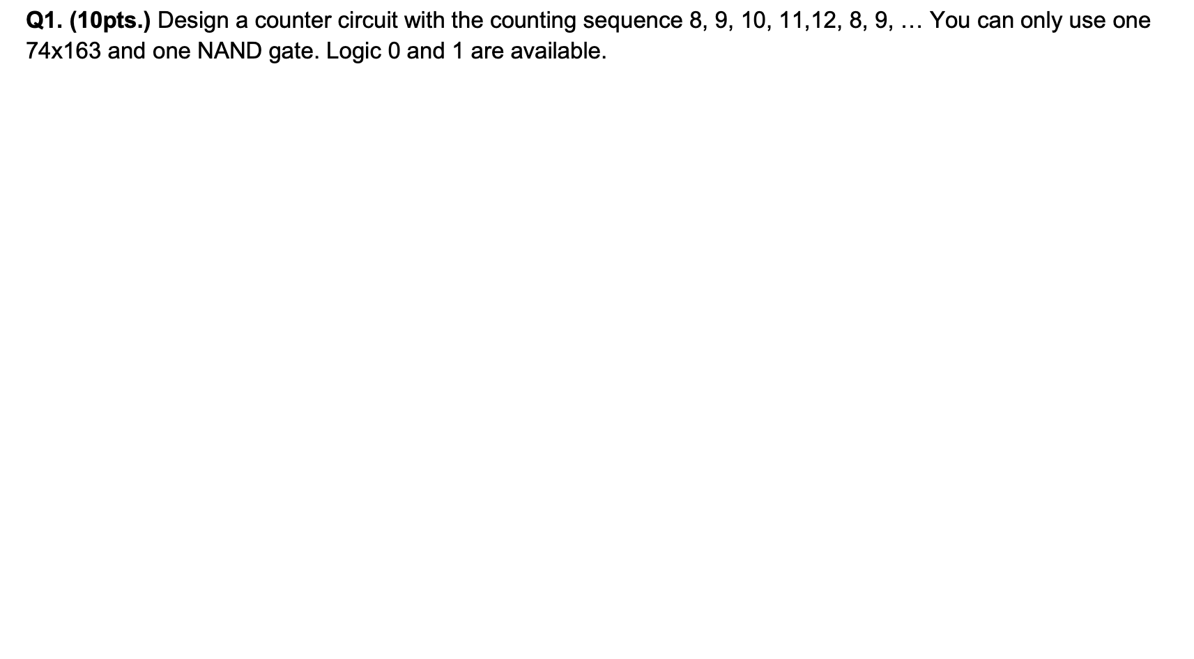 Solved Q1. (10pts.) ﻿Design a counter circuit with the | Chegg.com