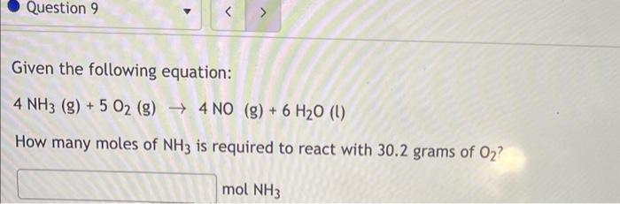 Solved Given the following equation: 4NH3( g)+5O2( | Chegg.com
