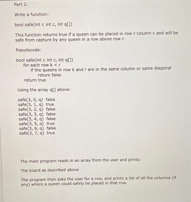 Solved Eight Queens Problem Place 8 queens on a chessboard | Chegg.com