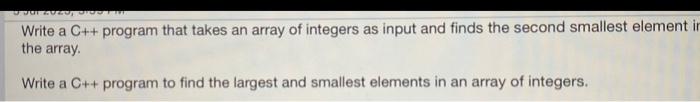 Solved Write a C++program that takes an array of integers as | Chegg.com