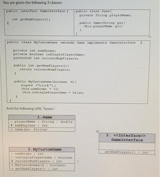 Solved You are given the following 3 classes: public | Chegg.com