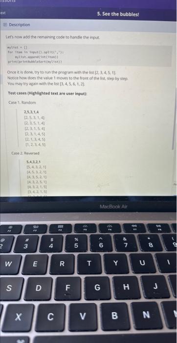 Solved 5. See the bubbles! Consider the following | Chegg.com