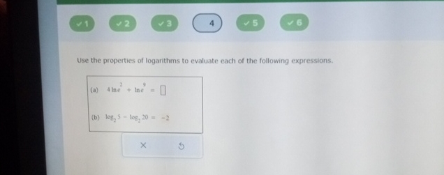 Solved Use the properties of logarithms to evaluate each of | Chegg.com