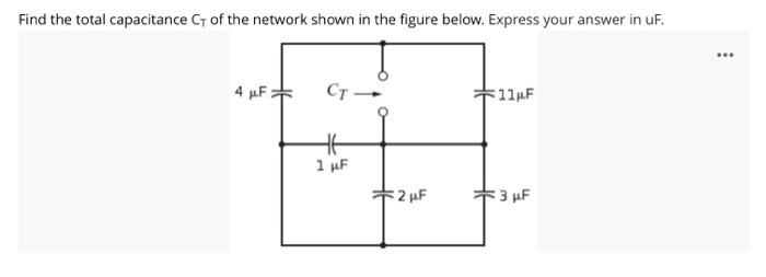 Solved Find the total capacitance CT of the network shown in | Chegg.com
