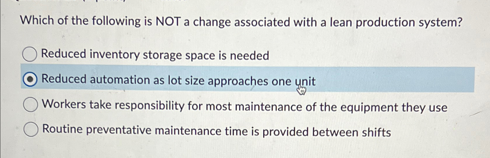 Solved Which of the following is NOT a change associated | Chegg.com
