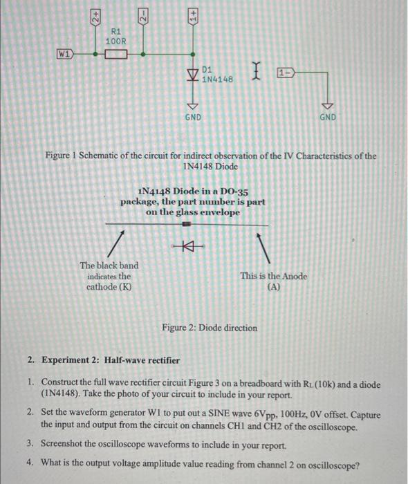 1. Experiment 1: IV Characteristics of a Diode 1. | Chegg.com