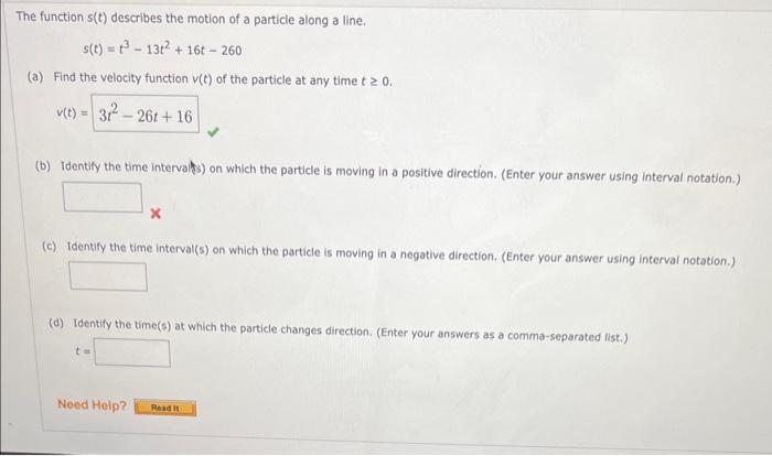 Solved function s(t) describes the motion of a particle | Chegg.com