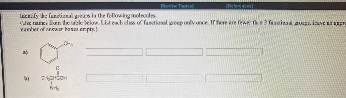 Solved Identify the functional groups in the following | Chegg.com