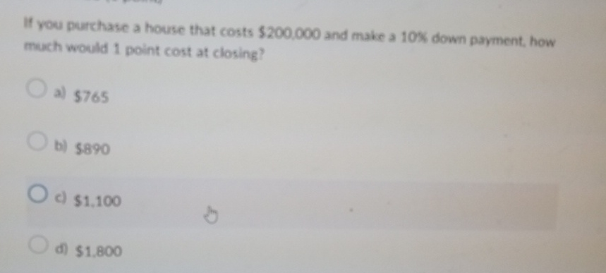 Solved If you purchase a house that costs $200,000 ﻿and make | Chegg.com