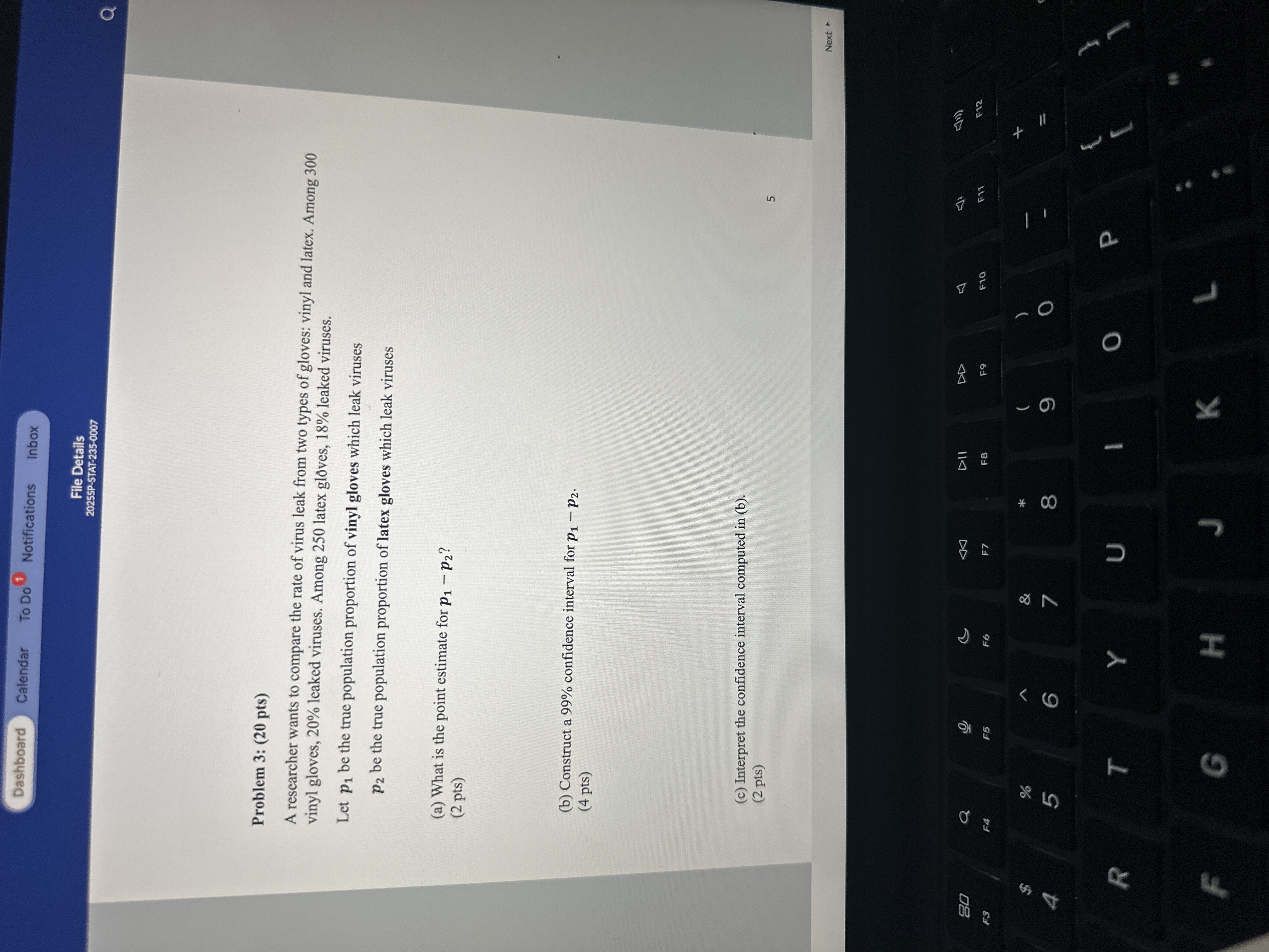 Solved Problem 3: (20 ﻿pts) ﻿A researcher wants to compare | Chegg.com