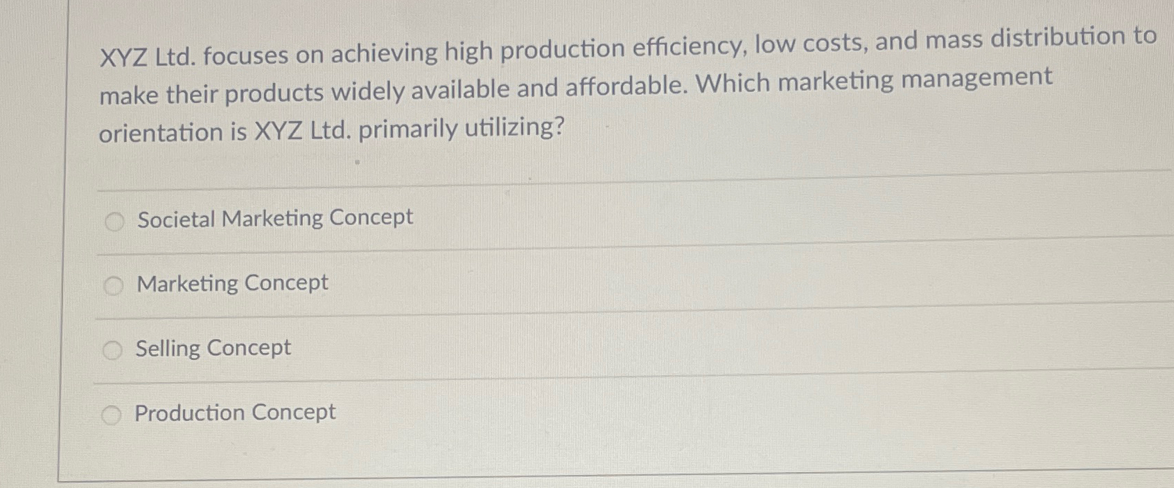 Solved XYZ Ltd. ﻿focuses on achieving high production | Chegg.com