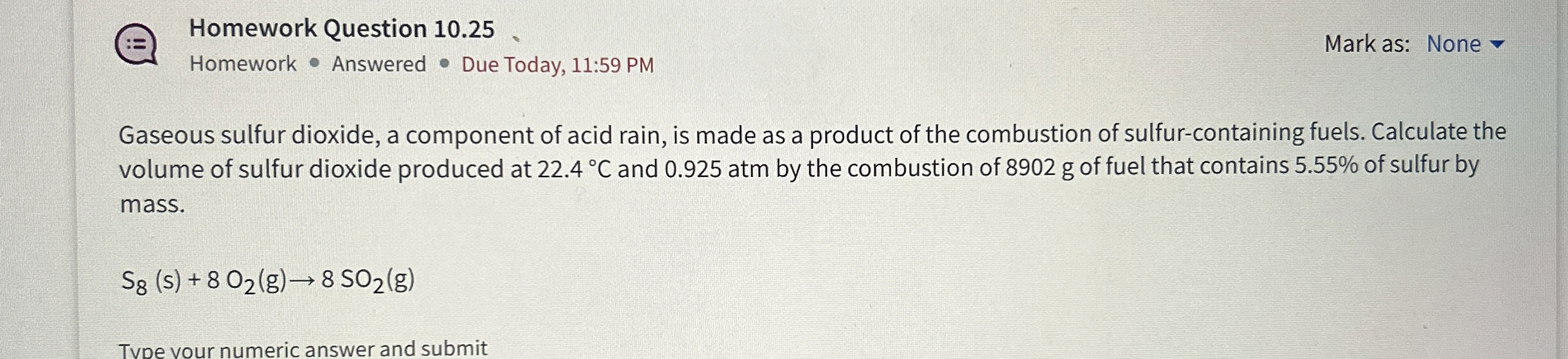 Solved by an EXPERT Homework Question 10.25Homework * ﻿Answered * ﻿Due | Chegg.com