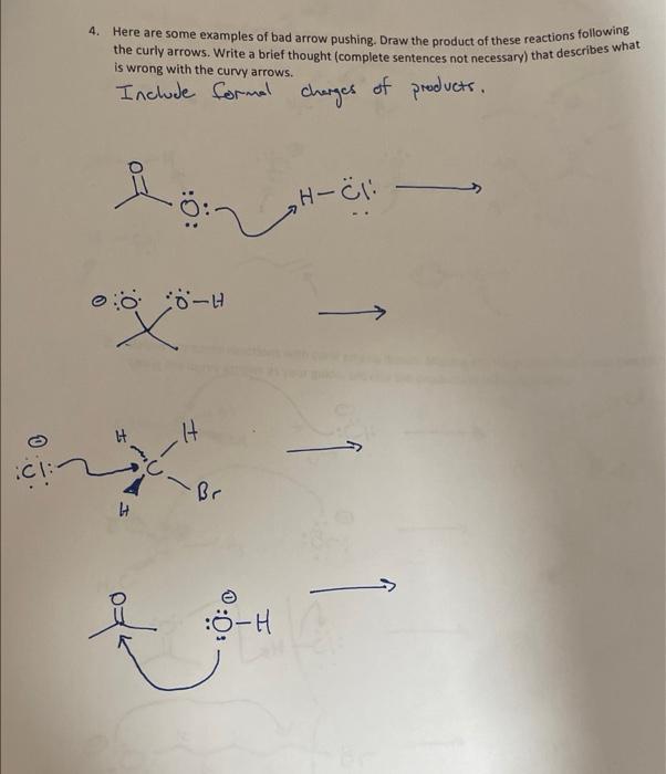 Solved 4. Here are some examples of bad arrow pushing Draw | Chegg.com