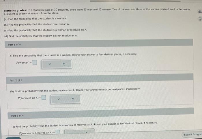 Solved Statistics grades: In a statistics dass of 30 | Chegg.com