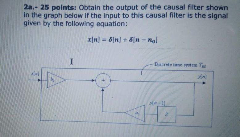 Solved 2a.- 25 points: Obtain the output of the causal | Chegg.com