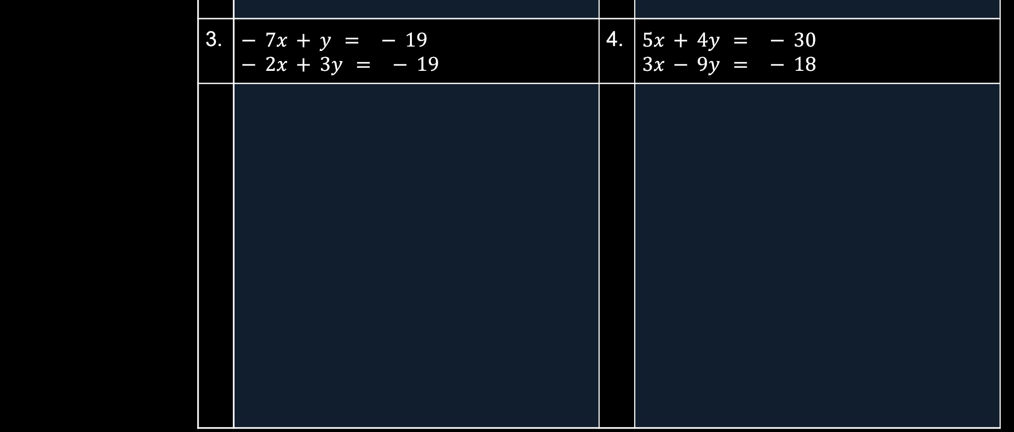 Solved Solve each system of equations using the elimination | Chegg.com