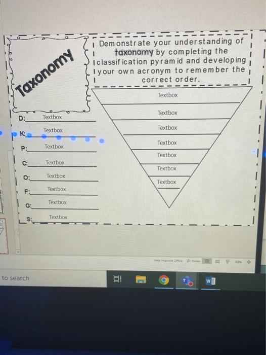Solved Demonstrate your understanding of taxonomy by | Chegg.com