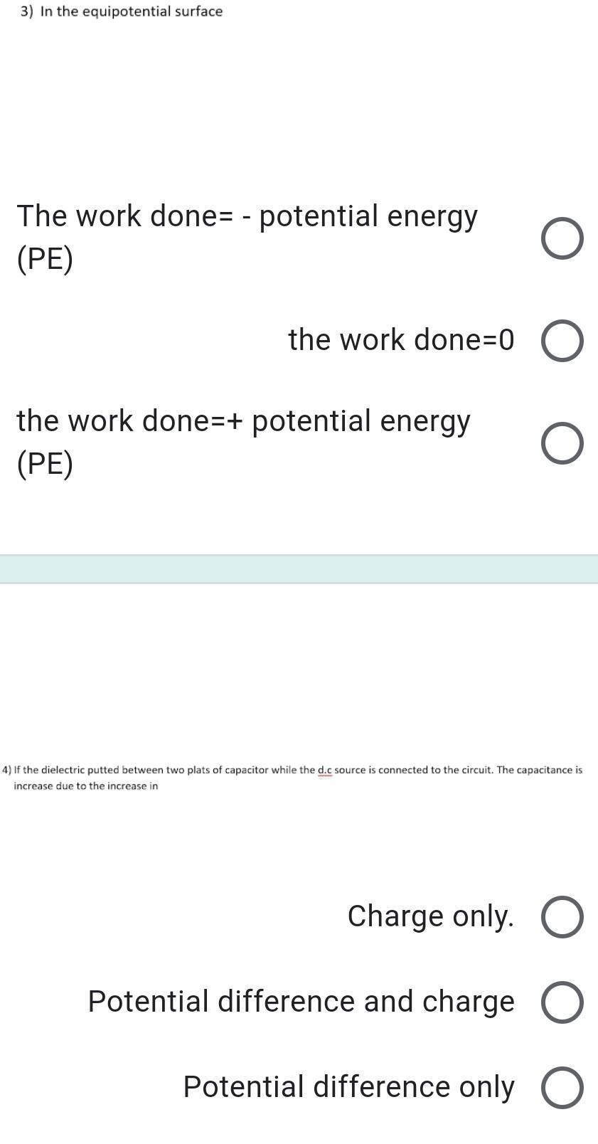Solved 3) In the equipotential surface The work done= - | Chegg.com