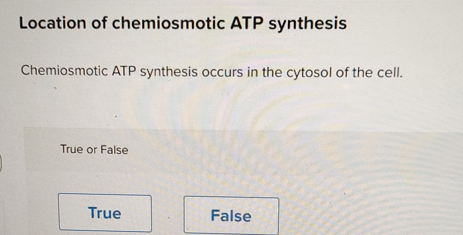Solved Location of chemiosmotic ATP synthesisChemiosmotic | Chegg.com