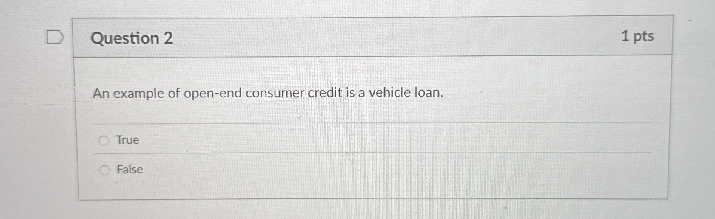Solved Question 2An example of open-end consumer credit is a | Chegg.com