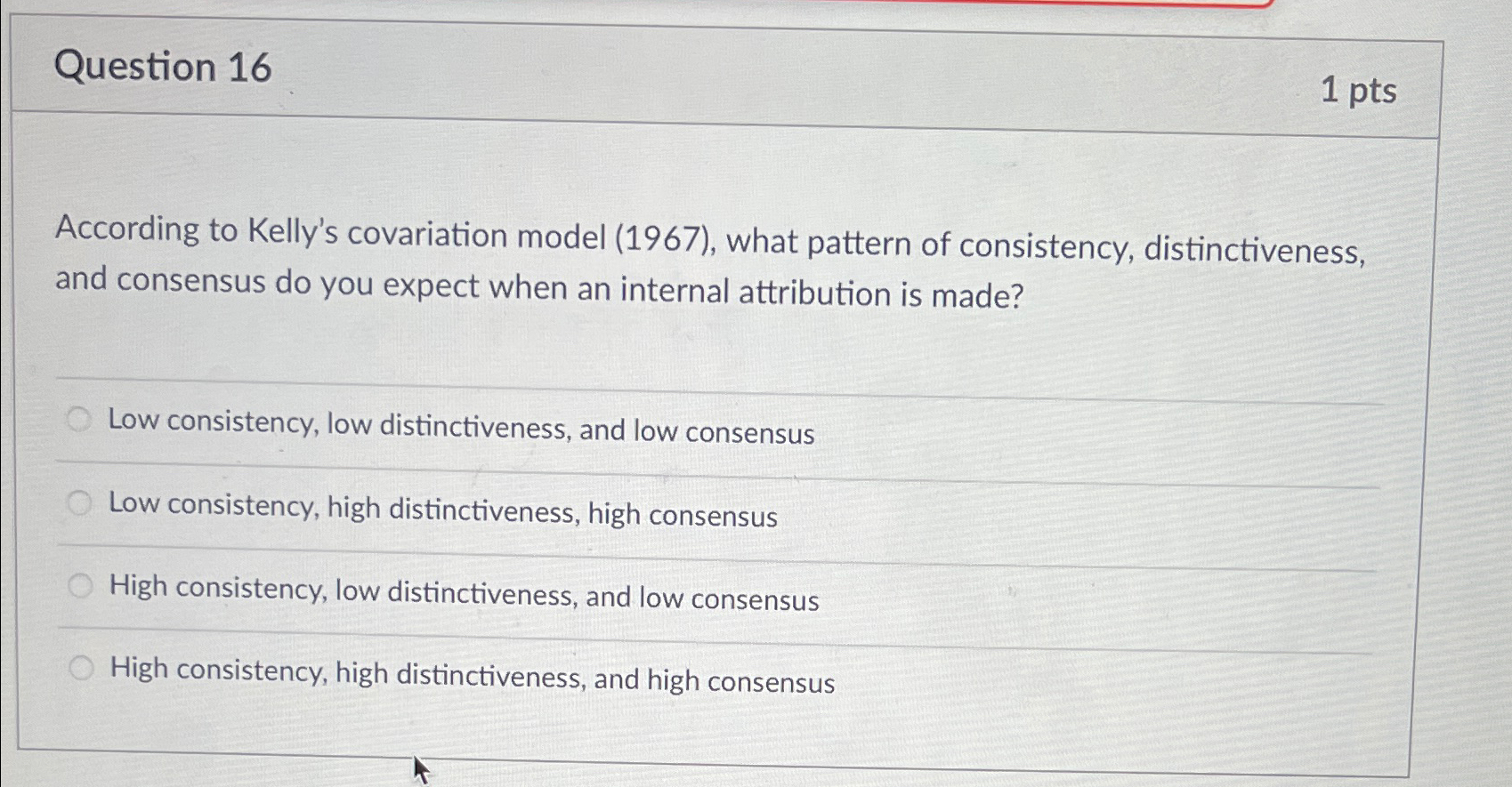 Solved Question 161ptsAccording to Kelly's covariation model | Chegg.com