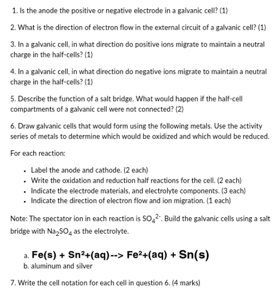 Solved Is the anode the positive or negative electrode in a | Chegg.com
