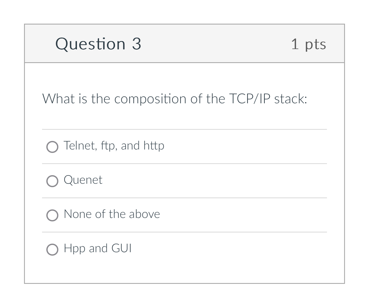 Solved Question 31 ﻿ptsWhat is the composition of the TCP/IP | Chegg.com