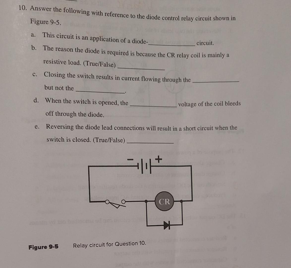 Solved 10. Answer the following with reference to the diode | Chegg.com