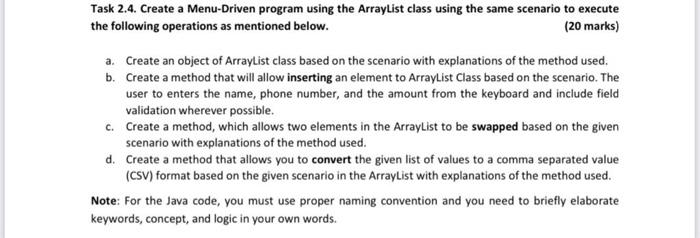 Solved Task 24 Create A Menu Driven Program Using The