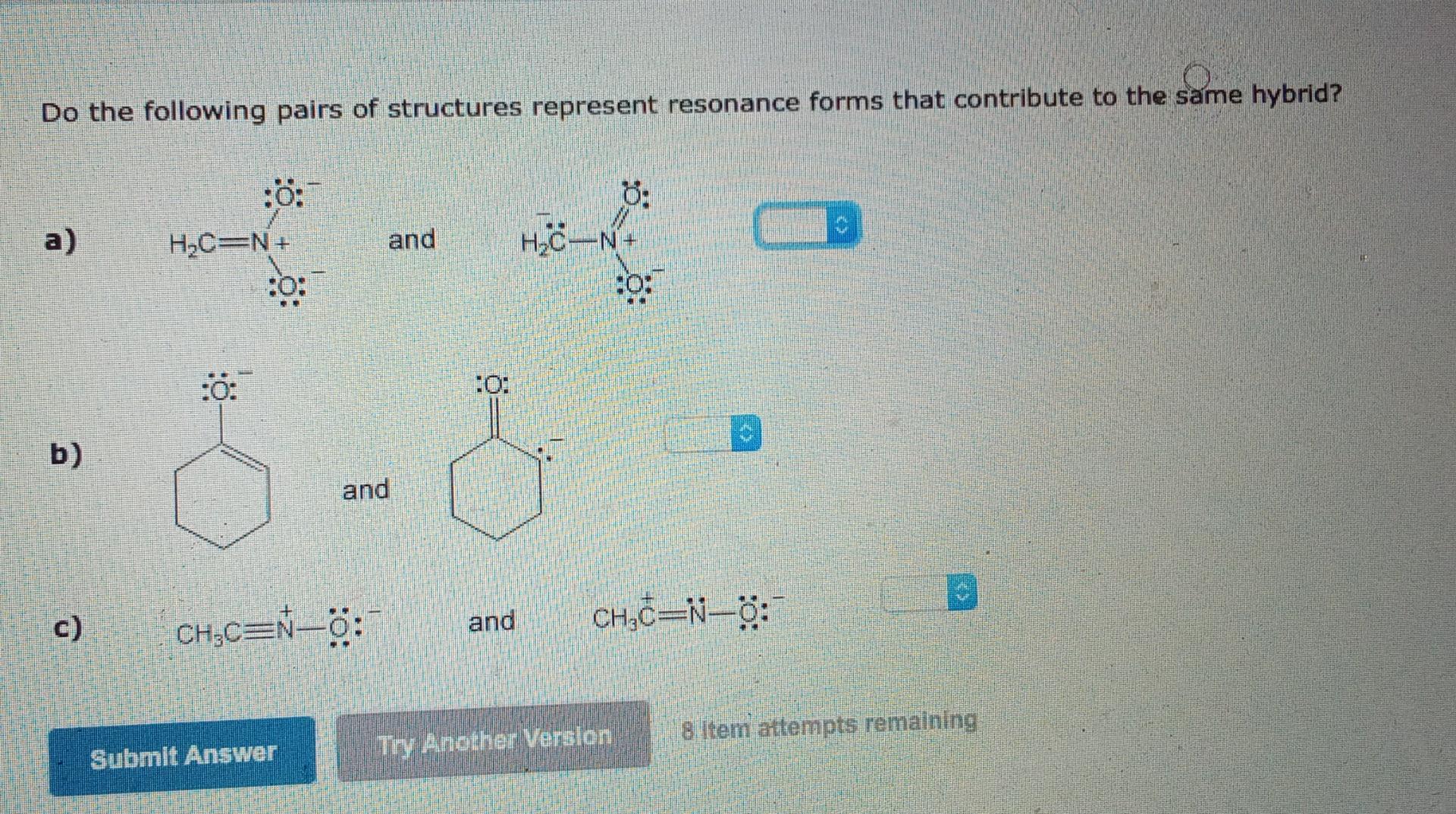Solved Do the following pairs of structures represent | Chegg.com