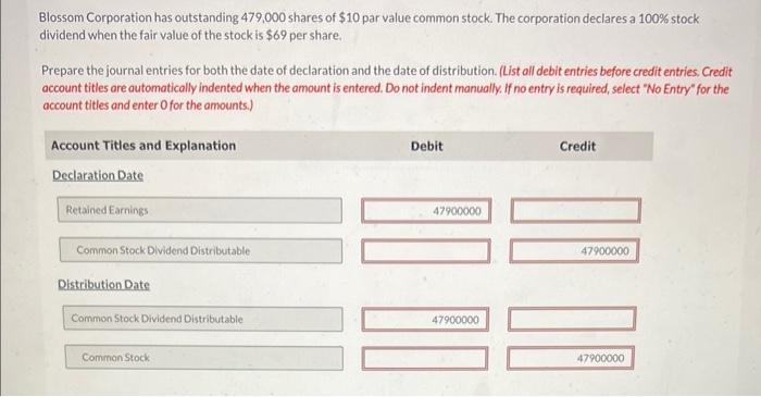 Solved 21. ﻿Blossom Corporation has outstanding 479,000 | Chegg.com